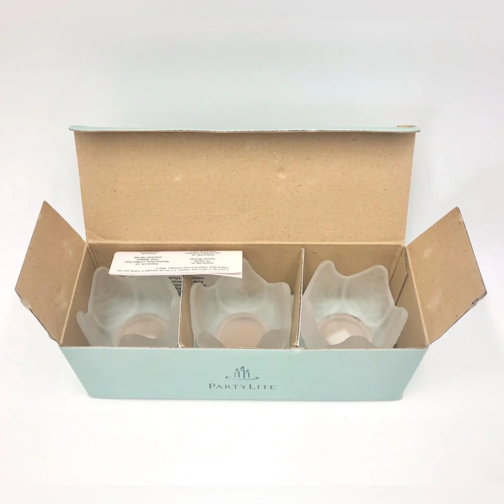 PartyLite | Accents | Partylite 3 Frosted Lotus Blossom Votive Candle ...